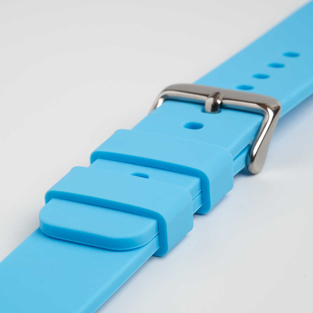 Blue Plain Silicone Quick Release Watch Strap
