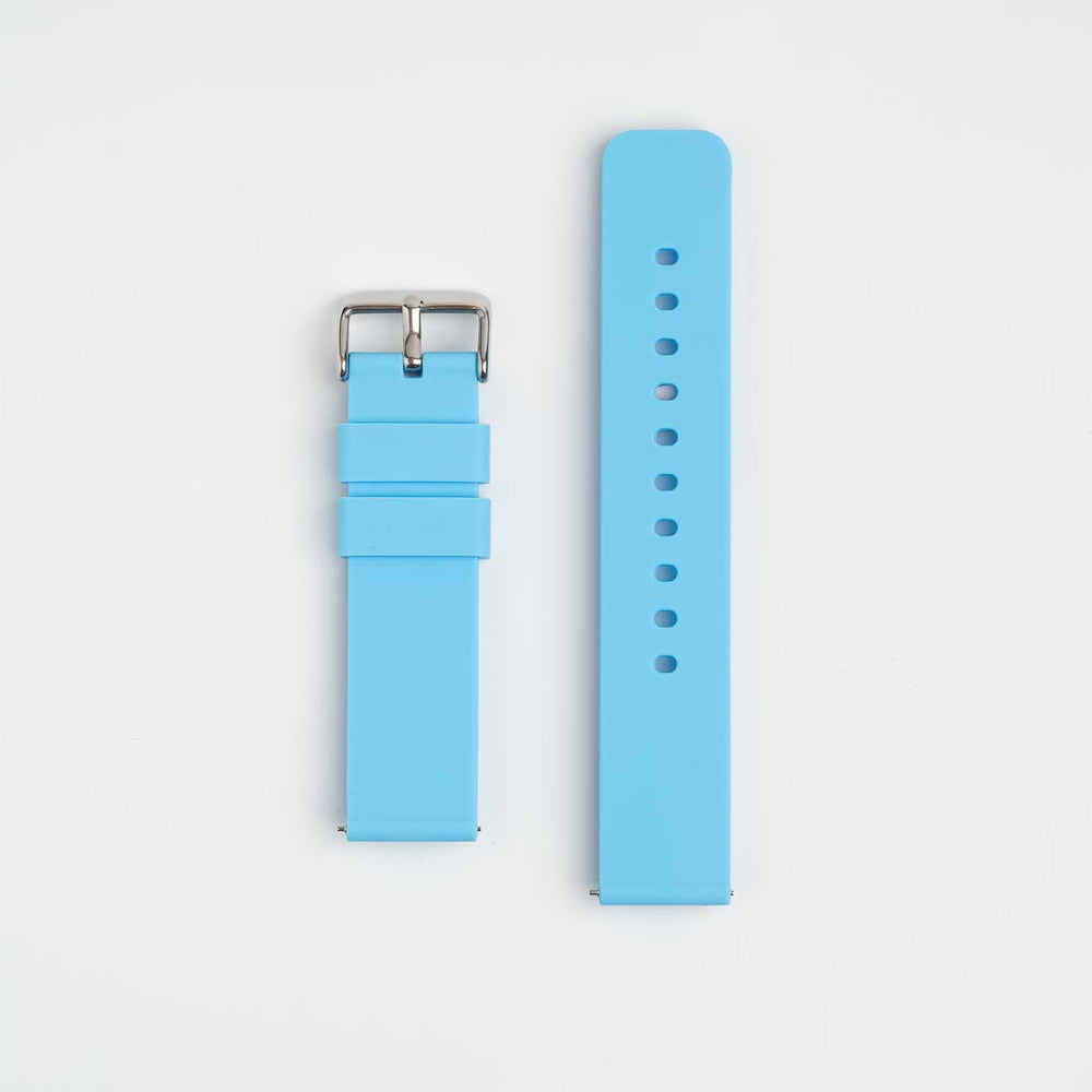 Blue Plain Silicone Quick Release Watch Strap