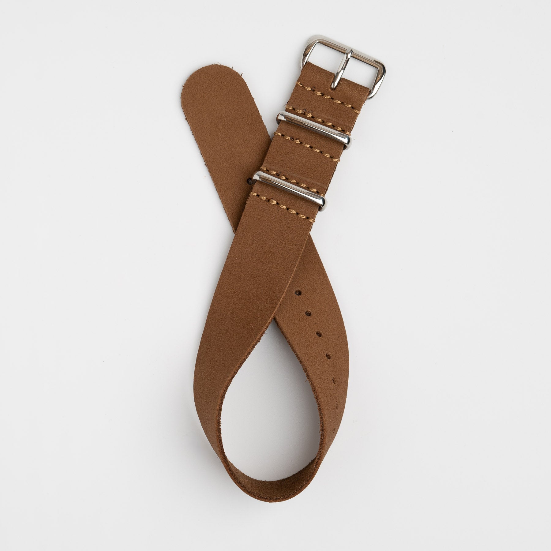 Brown Leather Military Watch Strap