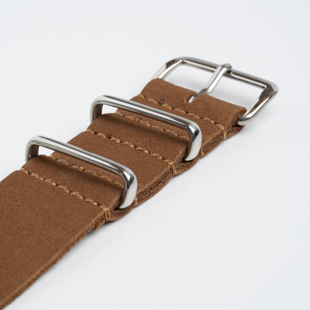 Brown Leather Military Watch Strap