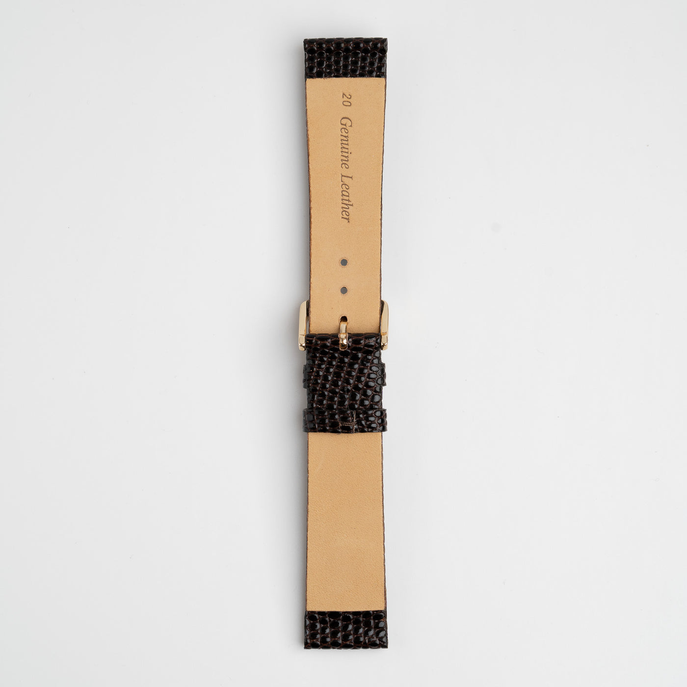 Brown Lizard Grain Extra Long Watch Strap