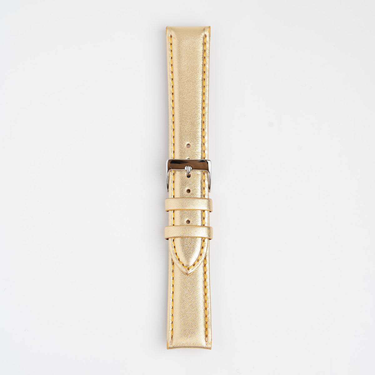 Gold Metallic Leather Watch Strap