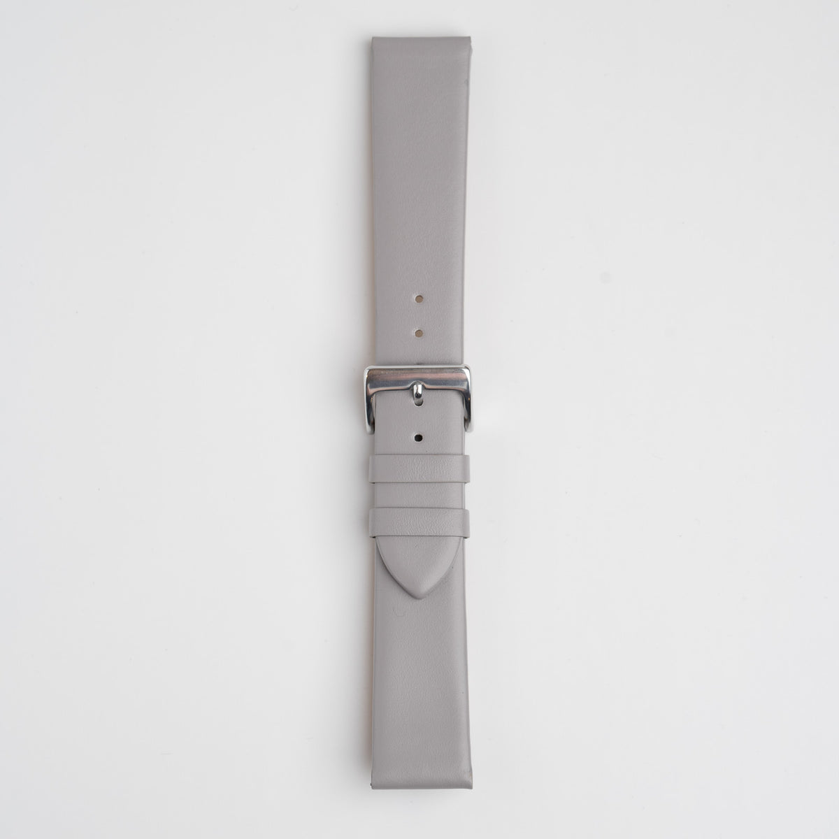Grey Unstitched Smooth Leather Watch Strap