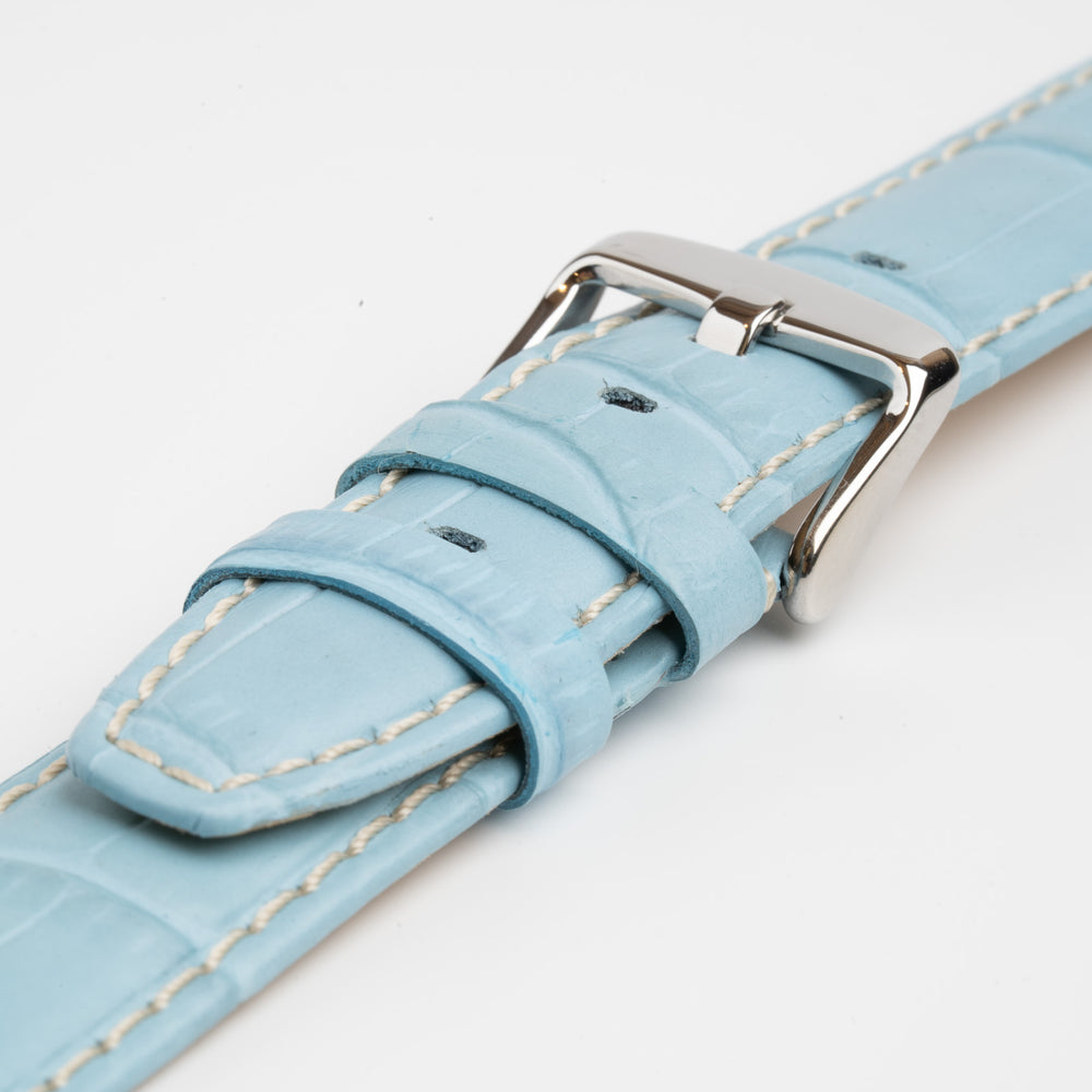 Light Blue Alligator Grain Watch Strap