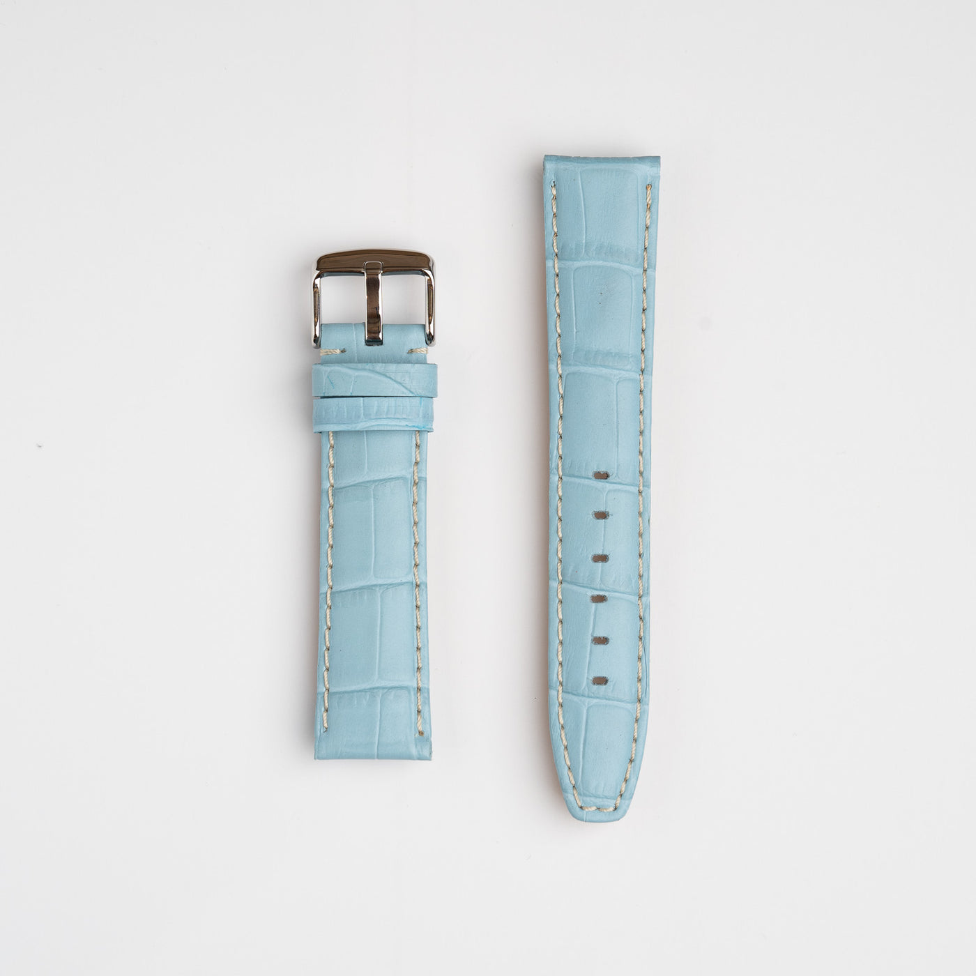 Light Blue Alligator Grain Watch Strap