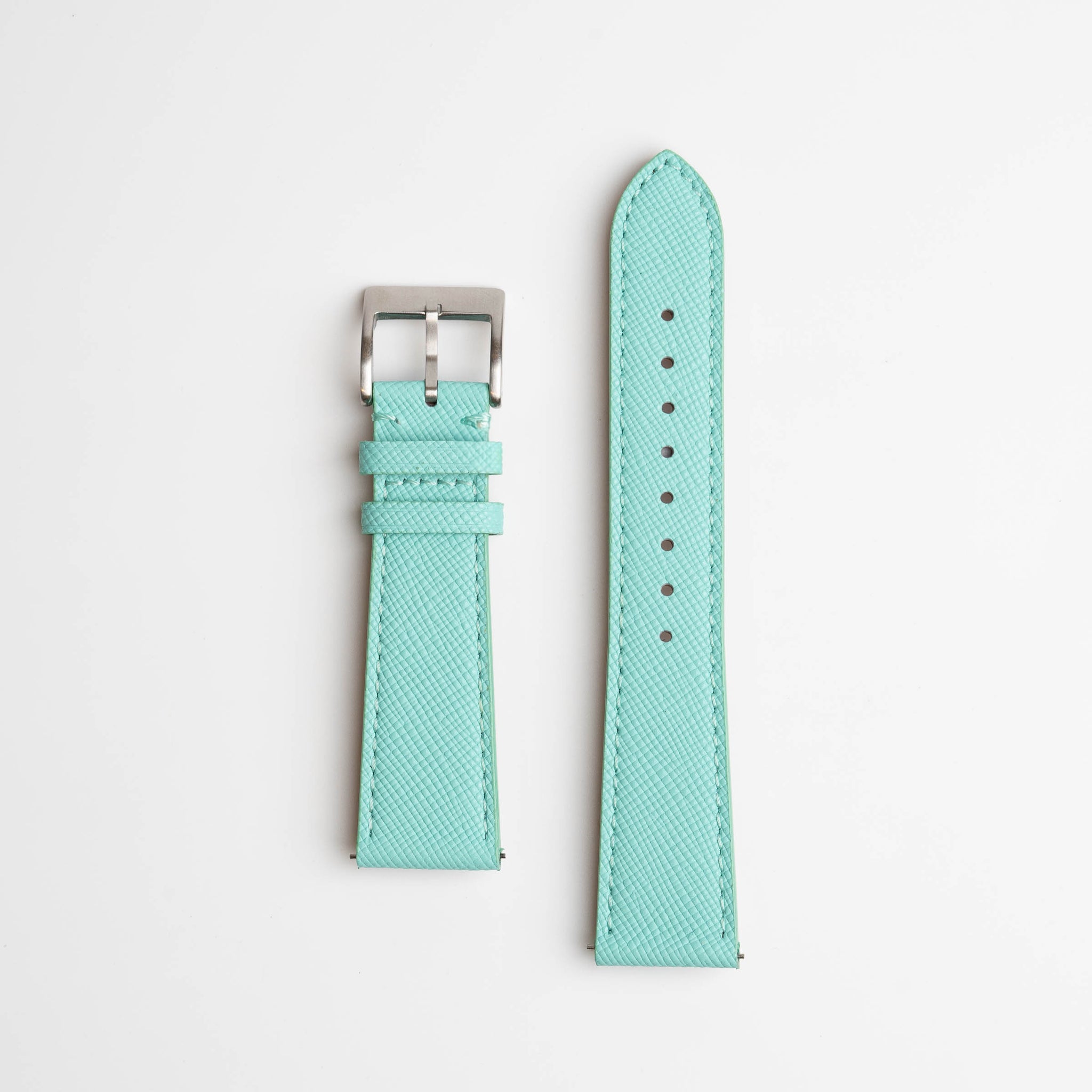 Light Blue Saffiano Leather Watch Strap