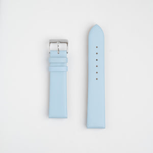 Light Blue Unstitched Smooth Leather Watch Strap