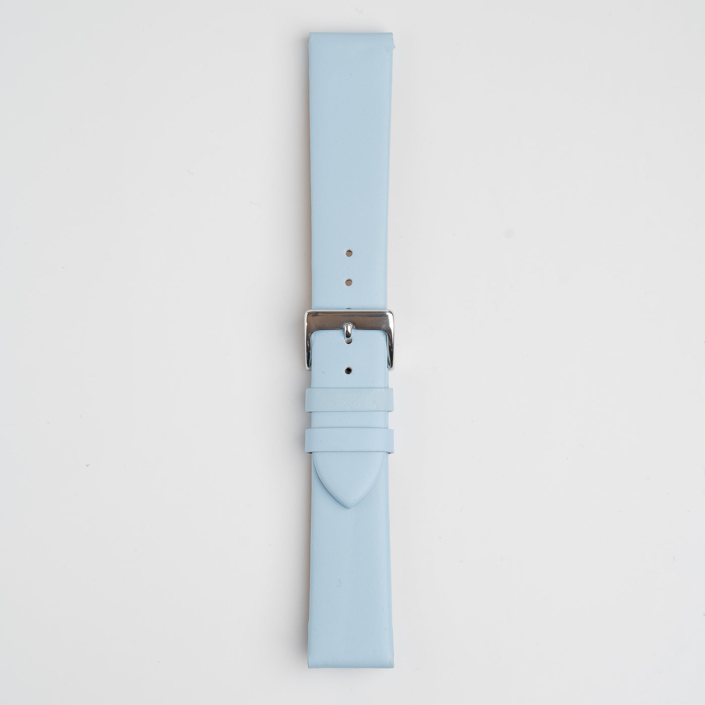 Light Blue Unstitched Smooth Leather Watch Strap