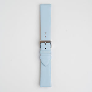 Light Blue Unstitched Smooth Leather Watch Strap