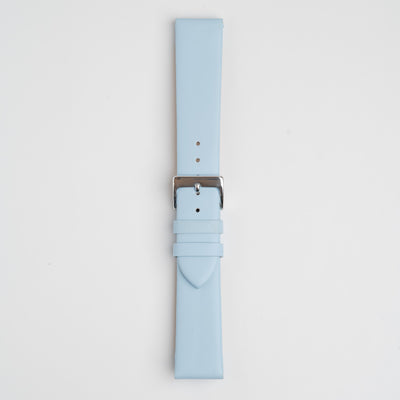 Light Blue Unstitched Smooth Leather Watch Strap