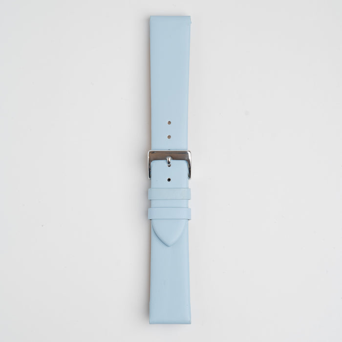 Light Blue Unstitched Smooth Leather Watch Strap