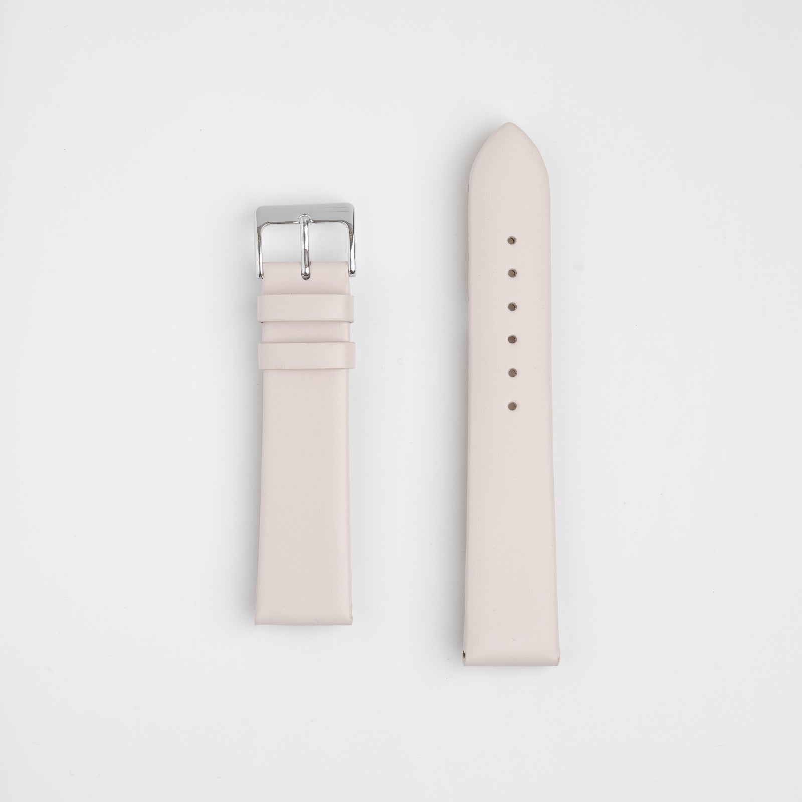 Light Pink Unstitched Smooth Leather Watch Strap