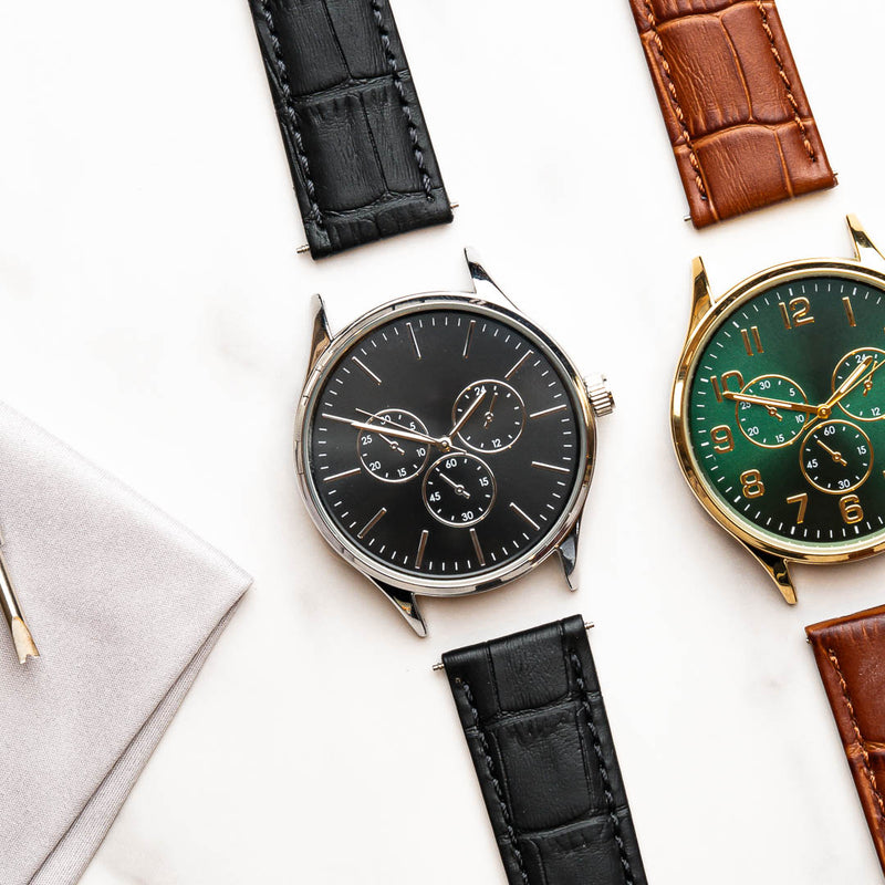 Light Blue Unstitched Smooth Leather Watch Strap