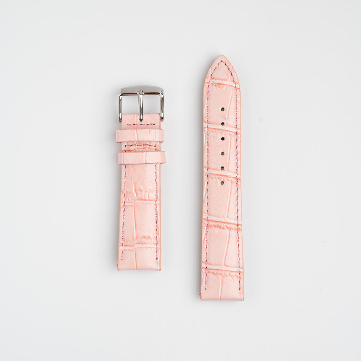 Pink Pastel Crocodile Grain Watch Strap