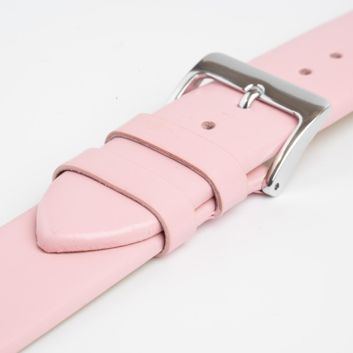 Pink Unstitched Smooth Extra Long Leather Watch Strap