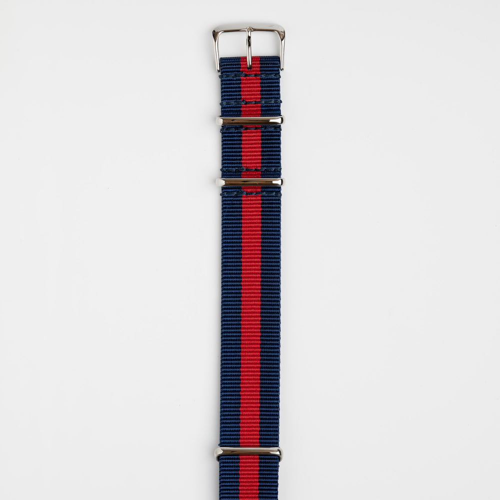 Red Blue Nylon Military Watch Strap