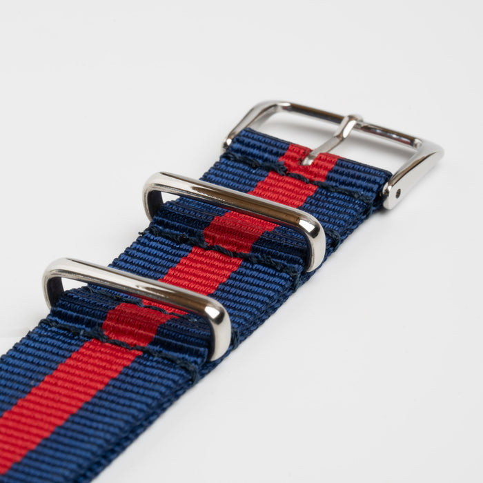 Red Blue Nylon Military Watch Strap