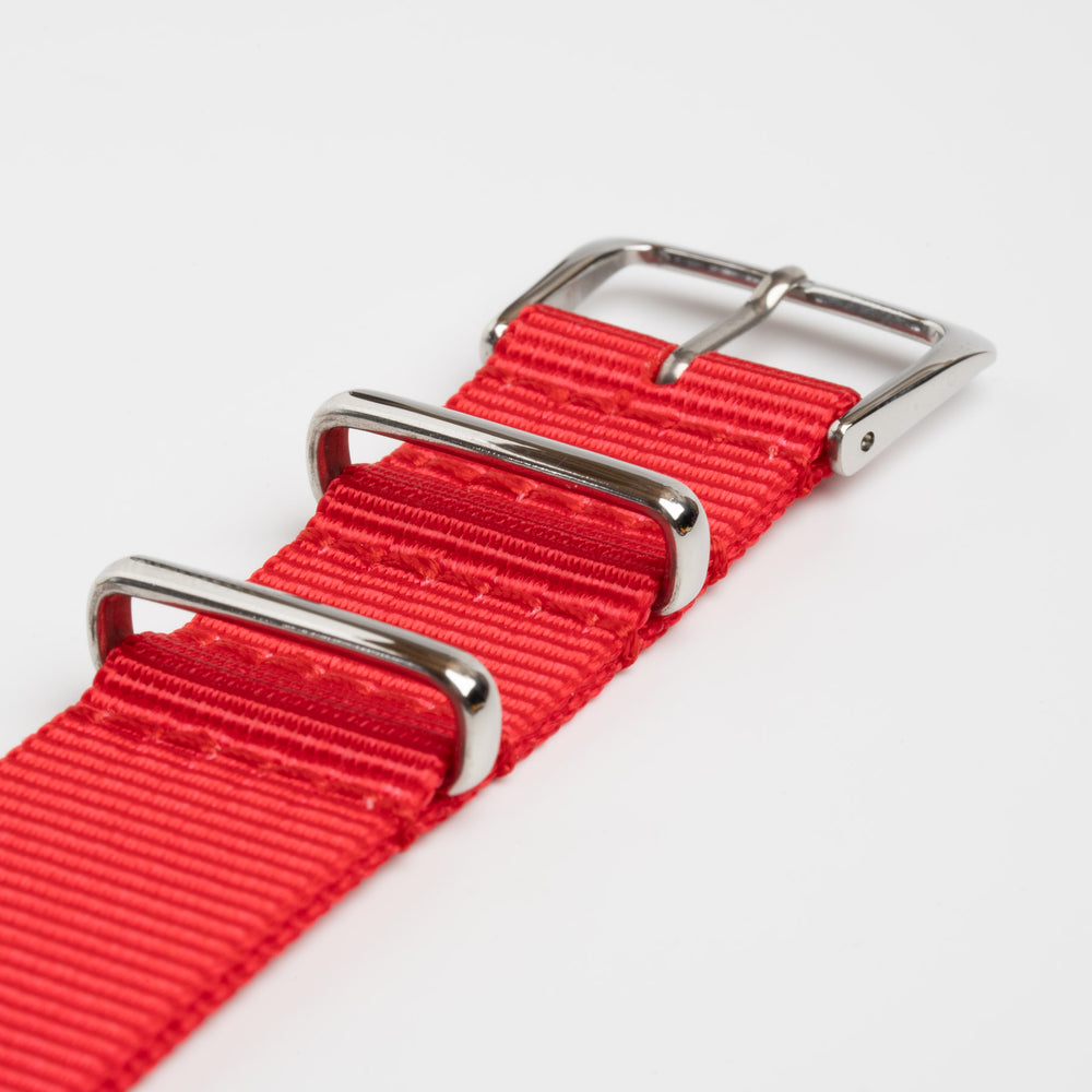 Red Nylon Military Watch Strap