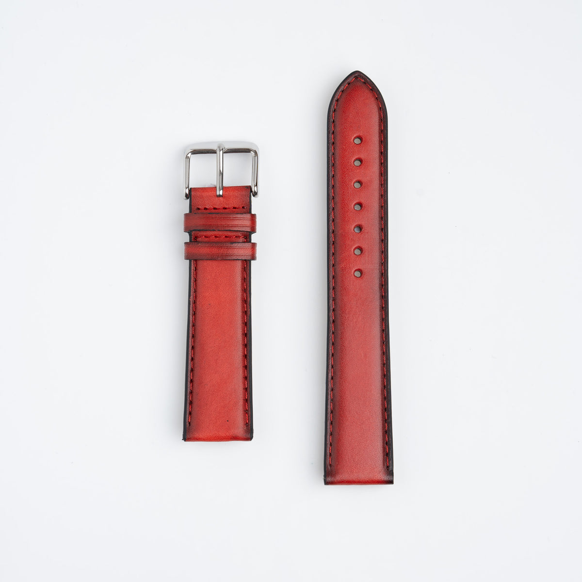 Red Vintage Smooth Handmade Watch Strap