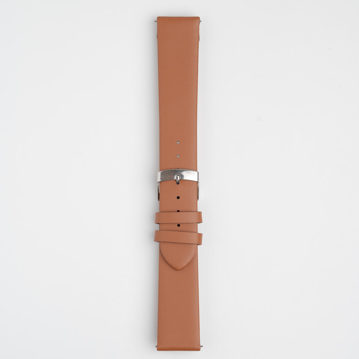 Tan Plain Leather Quick Release Watch Strap
