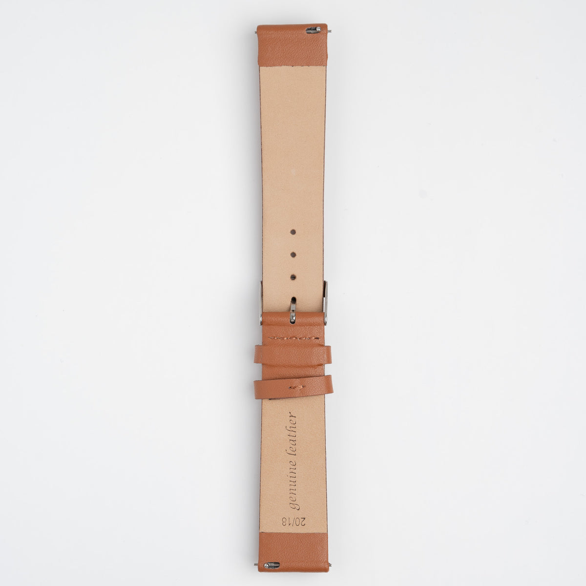 Tan Plain Leather Quick Release Watch Strap