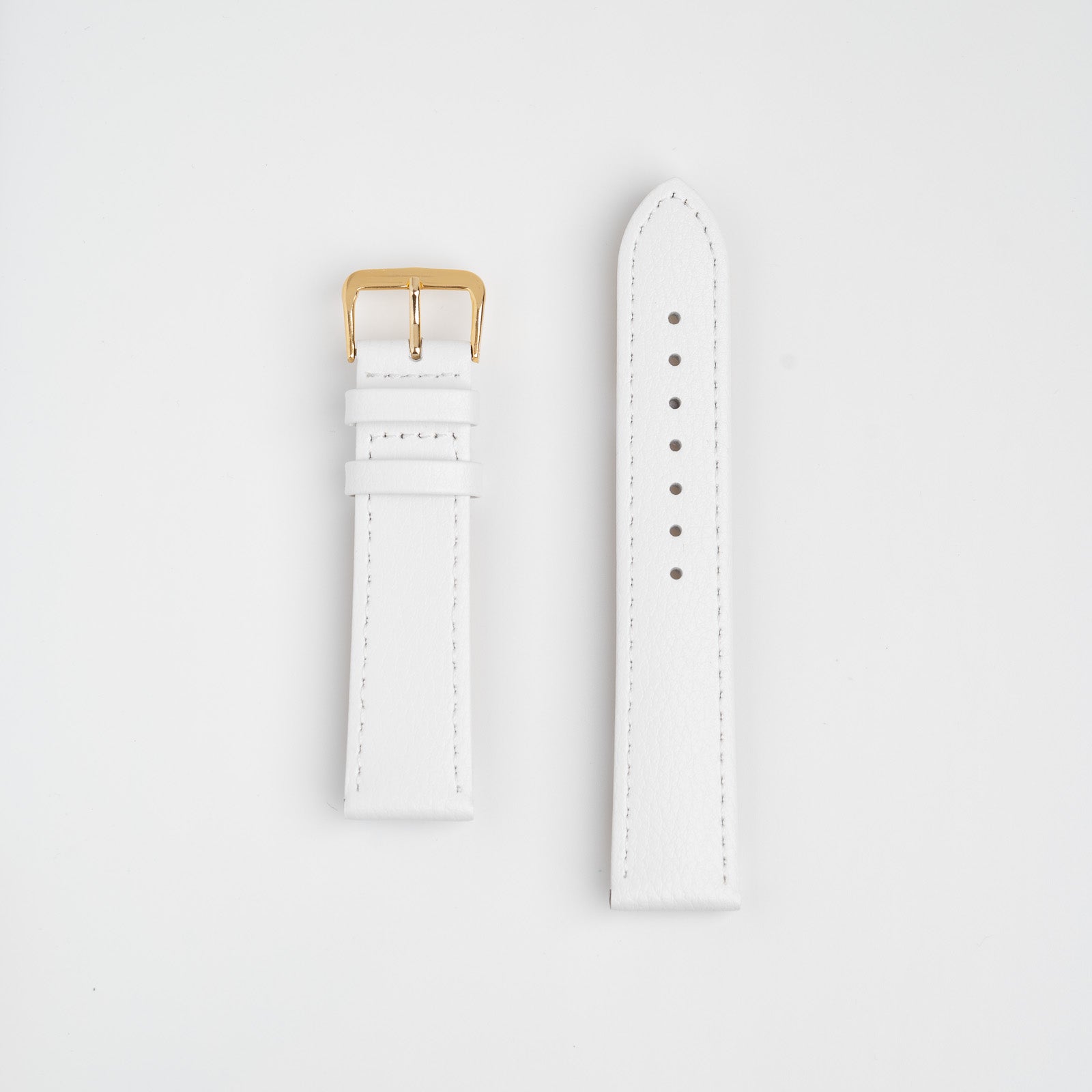 White Extra Long Buffalo Grain Leather Watch Strap