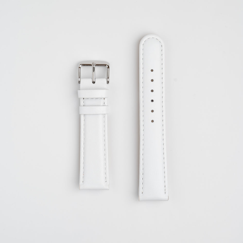White Extra Long Padded Watch Strap