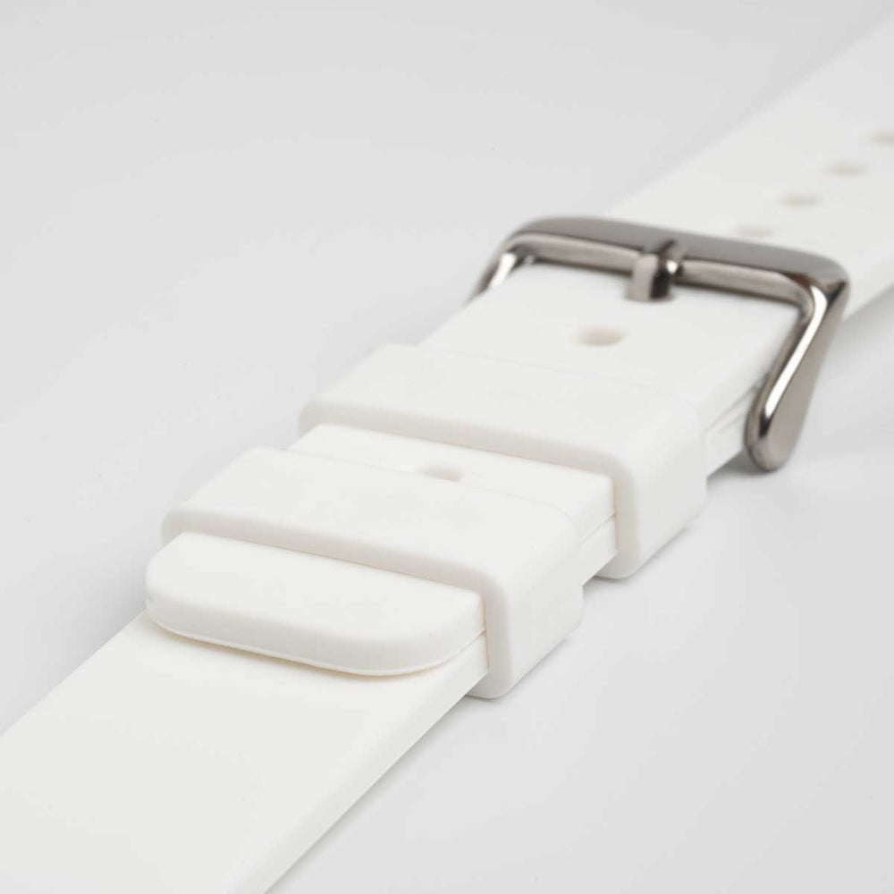White Plain Silicone Quick Release Watch Strap