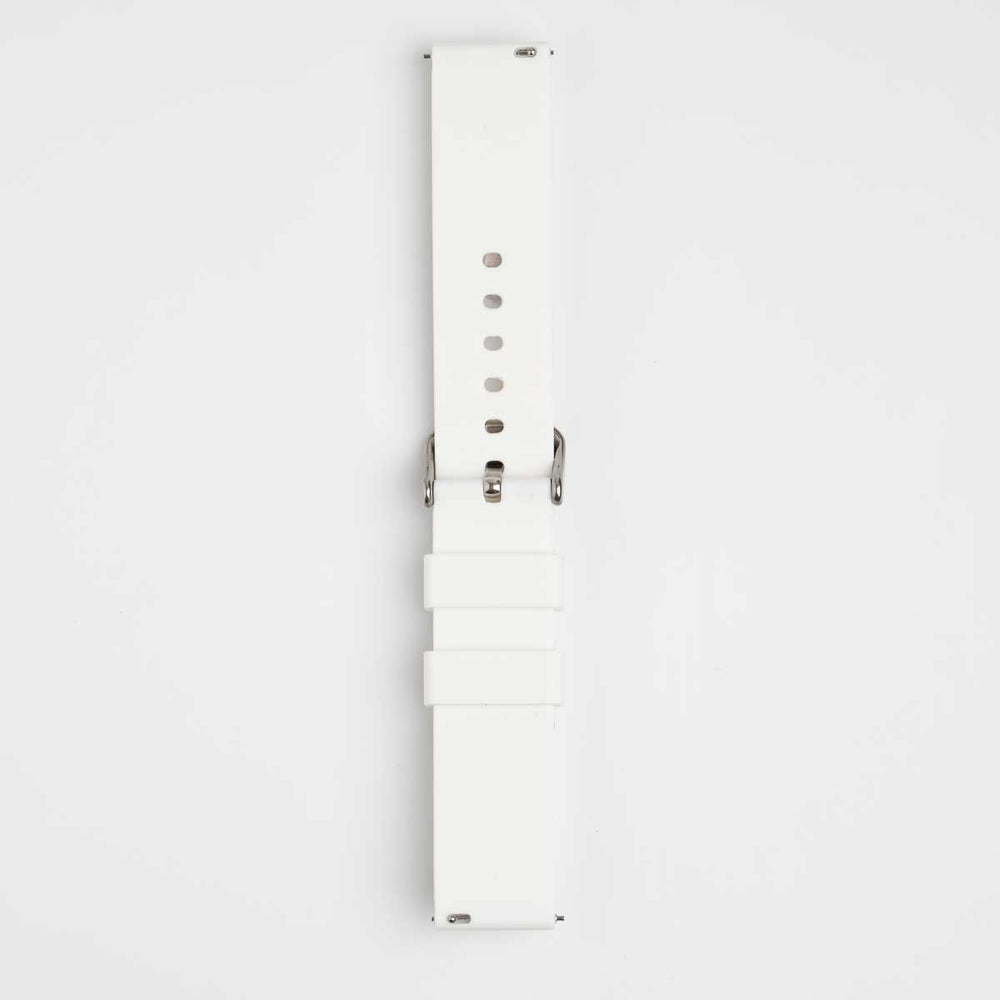 White Plain Silicone Quick Release Watch Strap