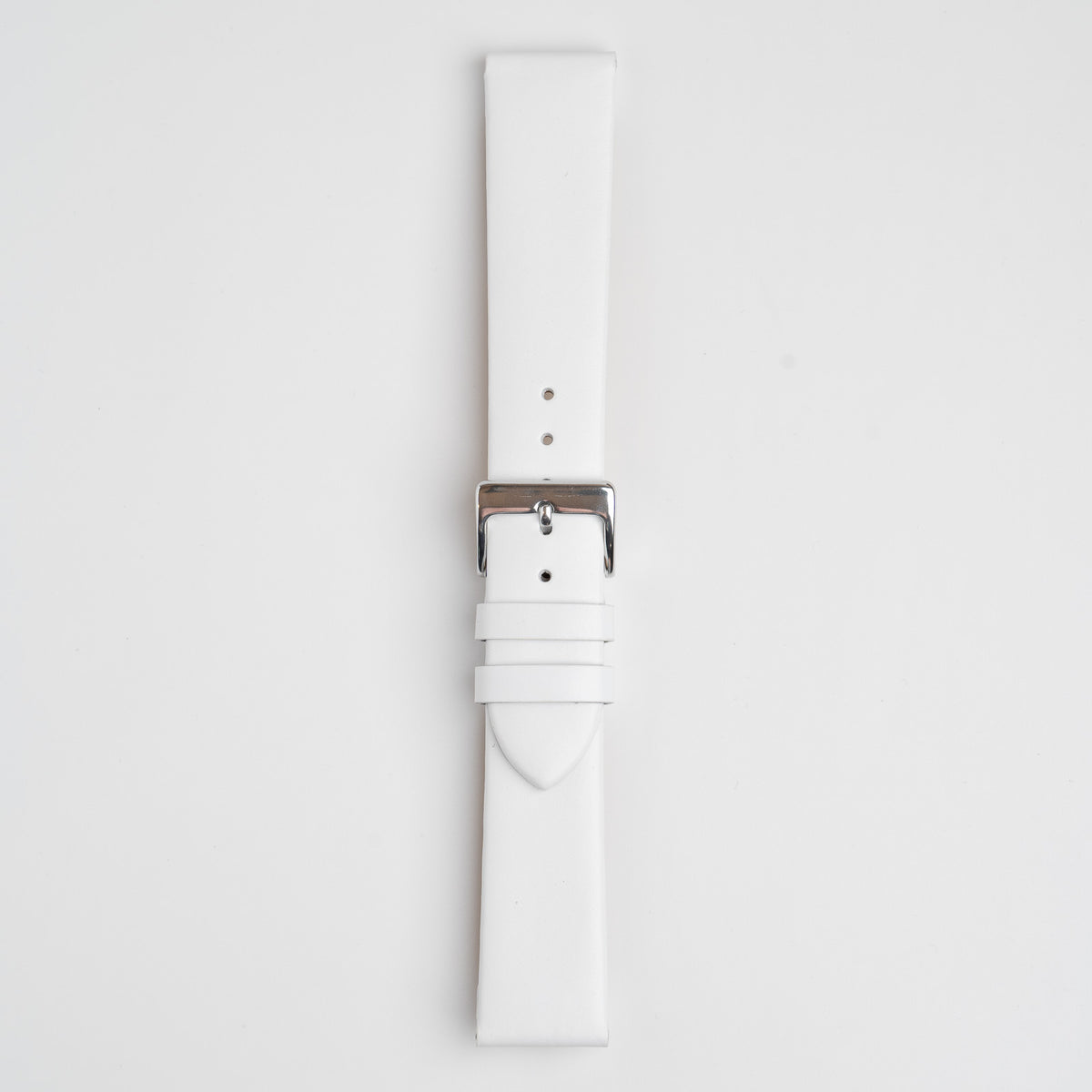 White Unstitched Smooth Extra Long Leather Watch Strap